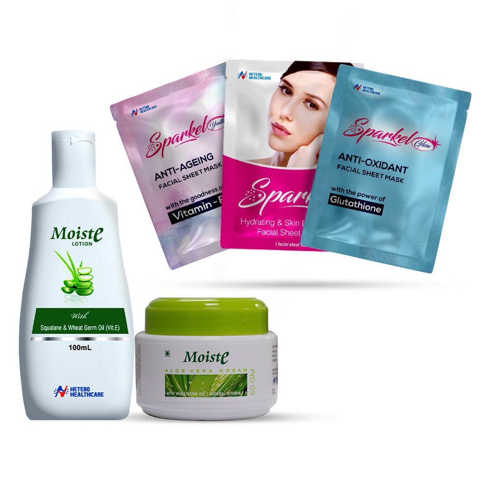 Complete Skincare Combo: Moiste Cream Jar (2 Pack) + Moiste Lotion 100 ...